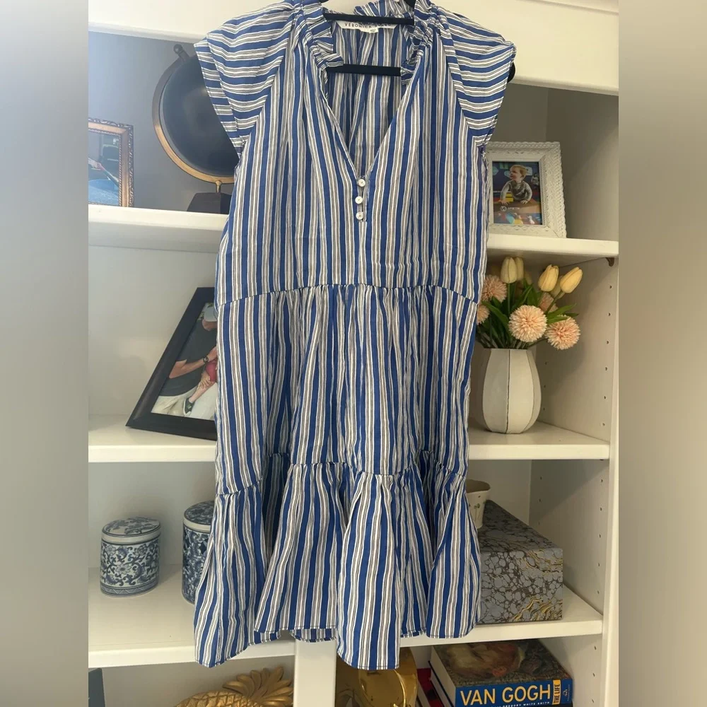 Veronica Beard | Dresses | Veronica Beard Blue And White Striped Mini ...
